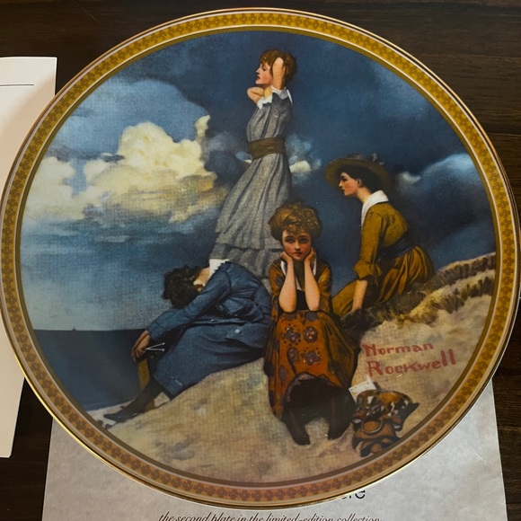 Knowles | Accents | Norman Rockwell Waiting On The Shore Plate ...
